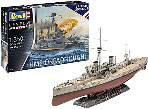 Revell 05171 HMS Dreadnought Model Kit: Authentic 1:350 Scale ...